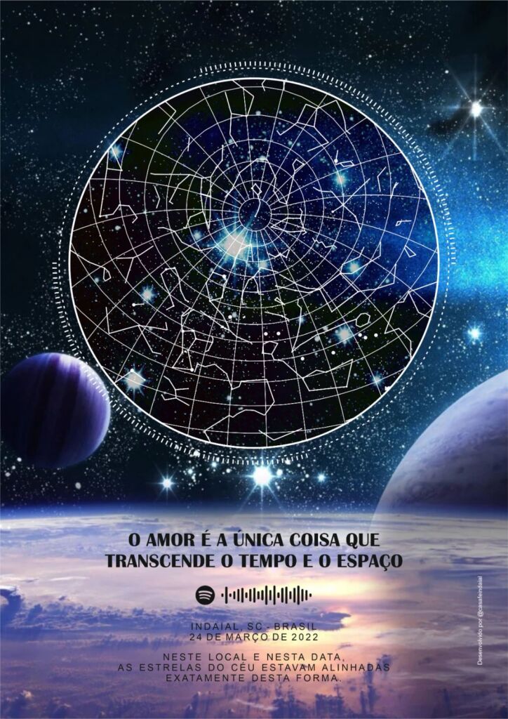 QUADRO MAPA ESTRELAR GALÁXIA TAMANHO A3 – CASA FÉ – Casa Fé